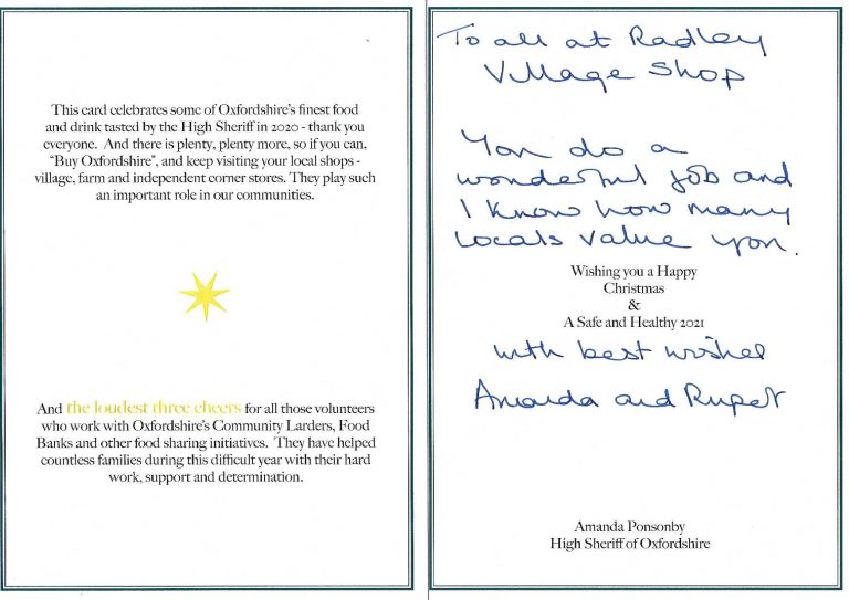 High Sheriff visits Radley Village Shop – Radley Village Shop